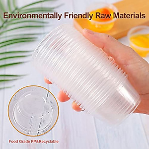 TashiBox Disposable Mini Polypropylene Cups, Portion Cups (No Lids), 200 Count (2 oz)