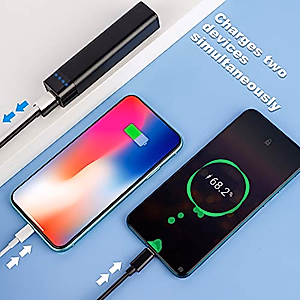 Attom Tech 18W PD Mini USB-C Power Bank 4800mAh Power Delivery and QC 3.0 Fast Charging, Small Lipstick Portable Charger Dual USB Output External Phone Battery Emergency Phone Power Backup