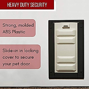 Endura Flap Single Flap Pet Door for Doors | All-Weather Insulated Flap | Durable Aluminum Frame with Secure Locking Cover | Interior and Exterior Door Installations | Black, Large, Single Flap