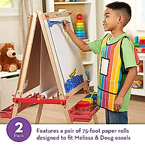 Melissa & Doug Deluxe Easel Paper Roll Replacement (18 inches x 75 feet) - 2-Pack, White