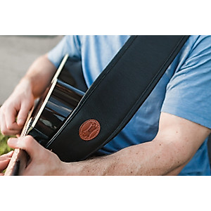 Levy's Leathers MSS2-4-BLK Garment Leather Bass Guitar Strap, Black