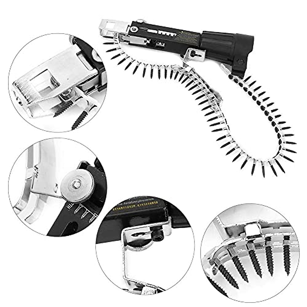 3pcs Woodwork Automatic Nail Gun Adapter Electric Drill Chain Attachment Set for Nail Gun Electric Drill