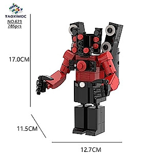 Skibidi Toilet Building Block, Toilet Toys Titan Speakerman Game Model Toys, Collectible Anime Building Bricks Easter Day for Kids Adults（285pcs）