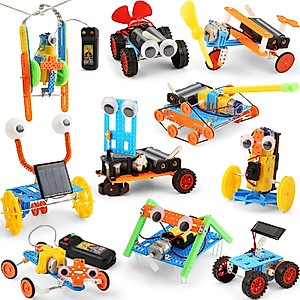 10 Set STEM Robot Car Kit, Science Projects for Kids 8-12, Robotics Craft Building Kits for Boys 6-8, Engineering Activities Experiments Electronics Toys for Girls, Gift Idea 6 7 8 9 10 11 12 13 Year