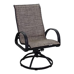 Courtyard Casual Santa Fe Collection Sling Swivel Rockers 2 Piece Set, Java
