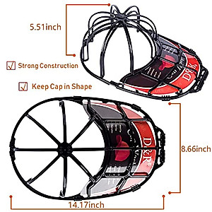 Der Rose 2 Pack Baseball Hat Washer for Washing Machine,Cap Washer Frame Cage,Hat Cleaner Protector Hat Rack for Baseball Caps