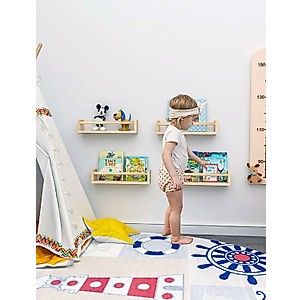 Nursery Book Shelves Set of 2，Nursery Shelves, Kids Book Shelf Perfect for Kids' Room, Bedroom and Bathroom.