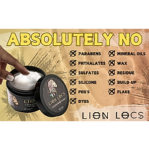Lion Locs Hair Locking Dreads Moisturizer for Dreadlocks, Locks, Microlocs, Interlocks, Braids, Fauxlocs, Sisterlocks | - Large Container Residue and Build-Up Free (8oz) (Regular)