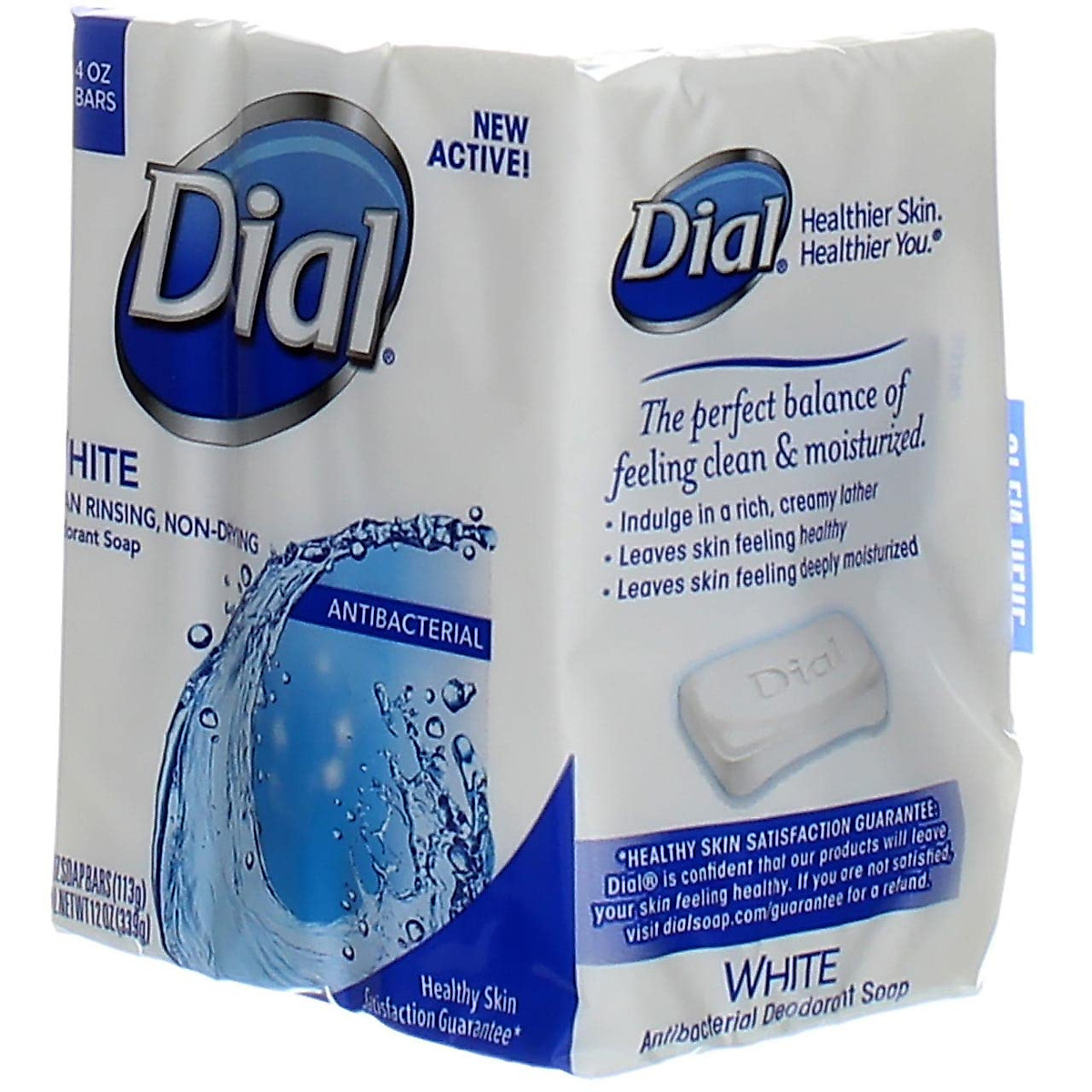 Dial Clean And Refresh Antibacterial Deodorant Bar Soap, White - 4 oz, 3 Bars Pack of 2 (Presentation May Vary)