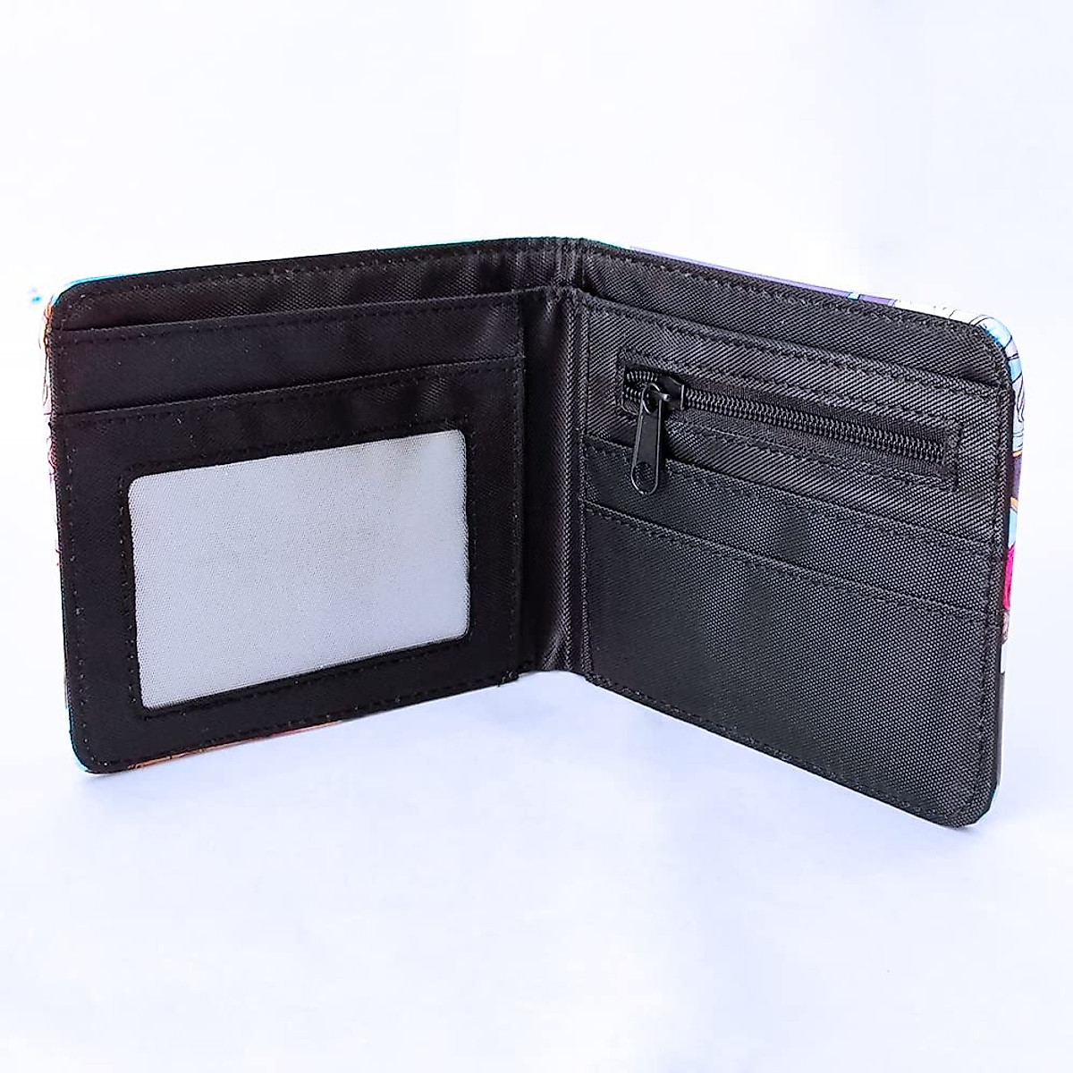 Anime Demon Wallet Tanjiro Nezuko Zenitsu Inosuke Short Bifold Leather Moneybag Photo Card Holder Cosplay Accessory Halloween