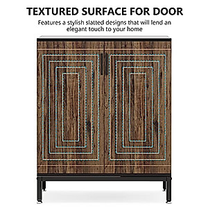 TRIBESIGNS WAY TO ORIGIN Shoe Cabinet, 20 Pairs Modern Shoe Storage Cabinet with Doors, 6-Tier Freestanding Entryway Shoe Organizer Rack for Living Room, Closet, Rustic Brown