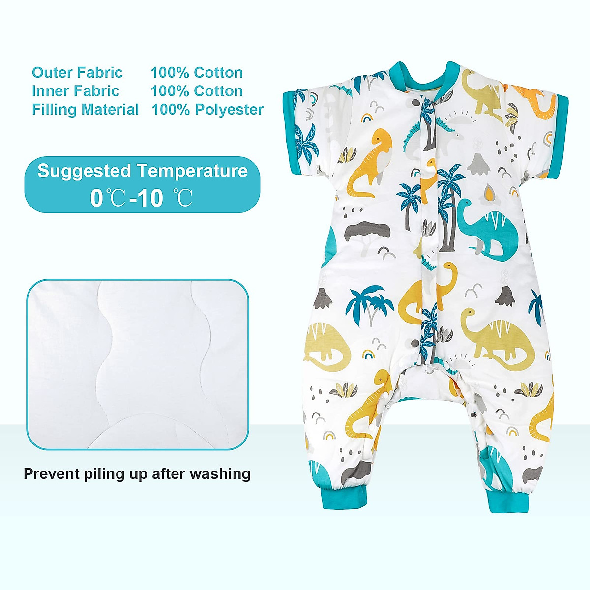 MOEMOE BABY Baby Sleep Sack with Legs Winter, Thicken Baby Sleeping Bag, Wearable Blanket Baby with Sleeves, Tog 3.5 Toddler Sleep Sack with Feet, 12M-6T