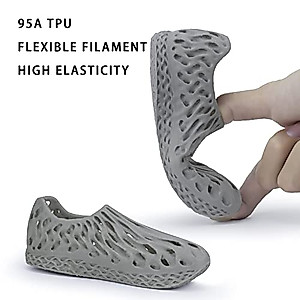ZIRO TPU Filament 1.75mm,Flexible TPU Filament 1.75mm,3D Printer Filament 1.75mm TPU Flexible Filament 0.8KG Spool, Dimensional Accuracy +/- 0.05mm,Gray