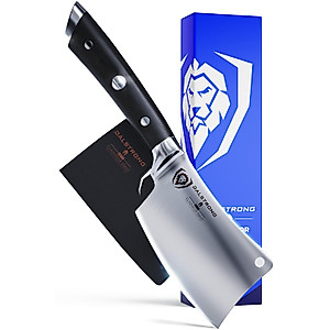 Dalstrong Meat Cleaver Knife -4.5"- Gladiator Series Elite-Heavy Duty Giftable Kitchen Knife - Black Handle-Razor Sharp Knife-Forged High Carbon German Steel -w/Sheath-NSF Certified