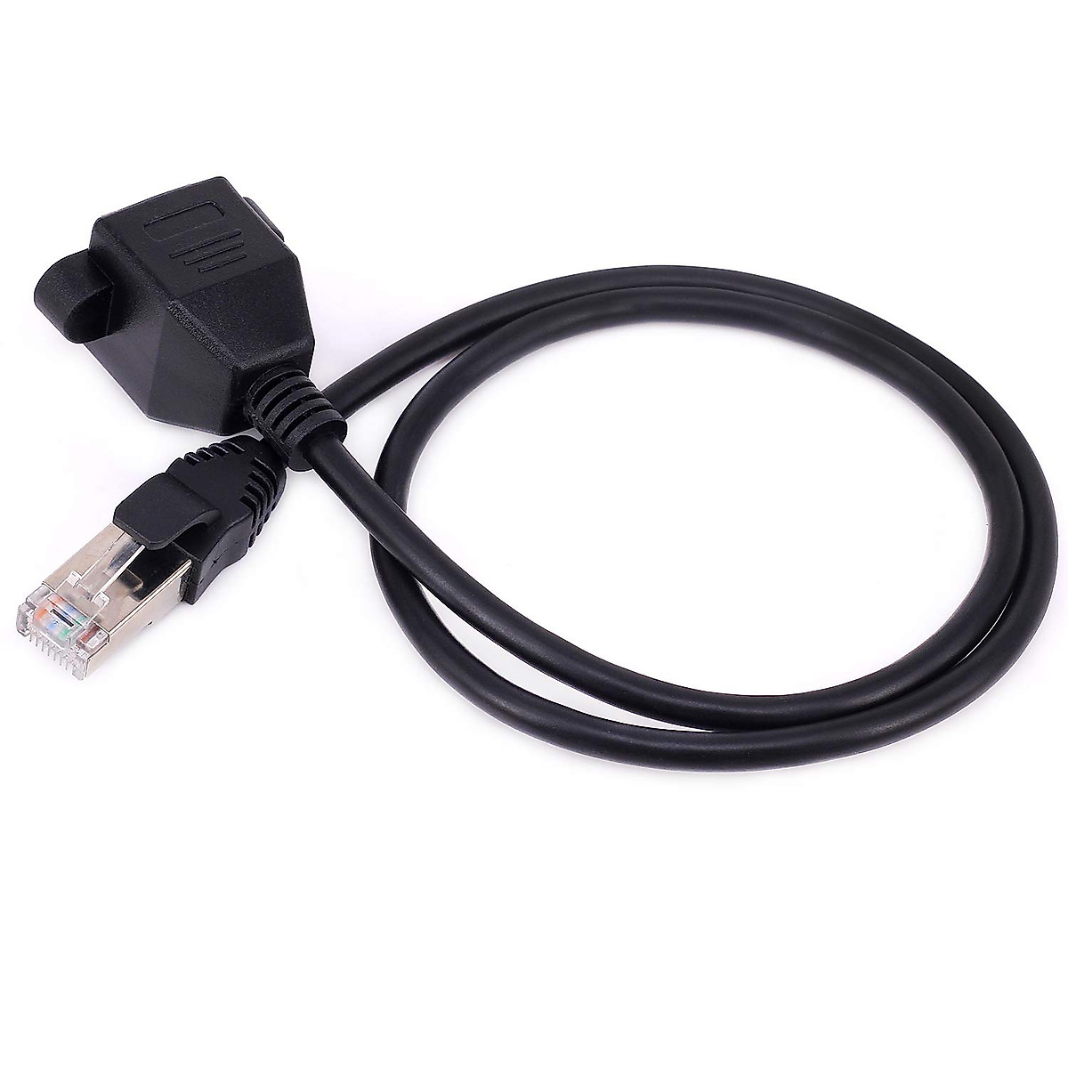 Yeworth Ethernet Extension Cable, [2 Pack] 0.6m RJ45 Male to Female LAN Ethernet Network Cat6 Cat5e Cat5 Panel Mount Cable RJ45 Extension Extender Cord for Switches, Routers (Black)