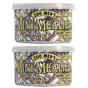 Zoo Med 2 Pack of Can O Mini Mealies Pet Food, 1.2 Ounces Per Can