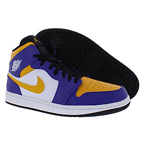 Jordan Men's Air Jordan 1 Mid, Dark Concord/Taxi-white-black, 11