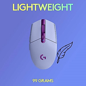 Logitech G305 LIGHTSPEED Wireless Gaming Mouse, Hero 12K Sensor, 12,000 DPI, Lightweight, 6 Programmable Buttons, 250h Battery Life, On-Board Memory, PC/Mac - Lilac
