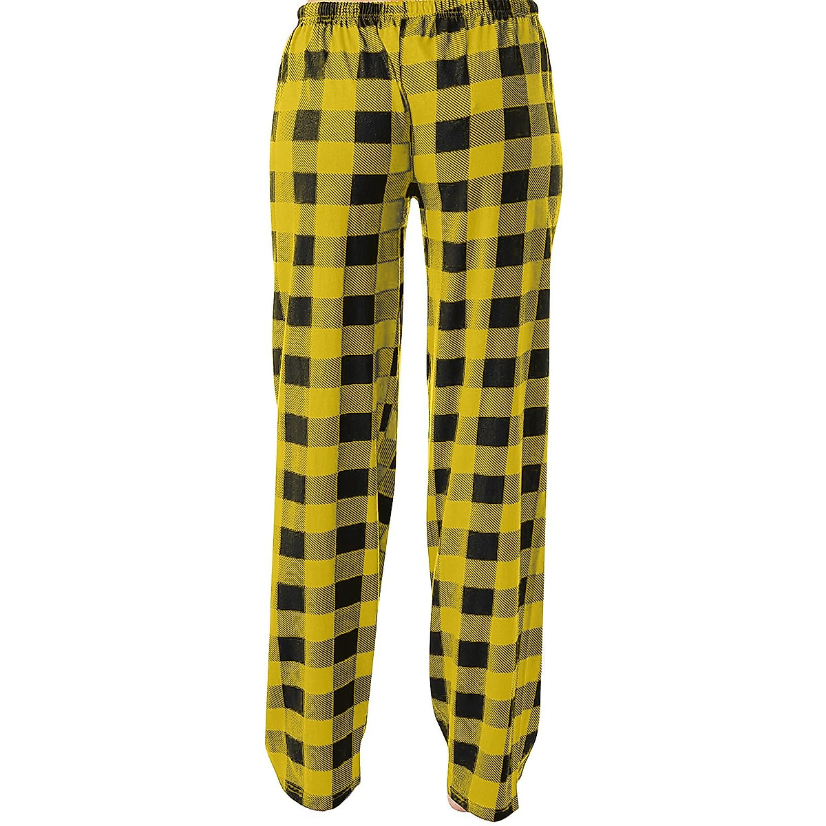 Yellow XL Wide Leg Cotton Pants for Women with Pockets Baggy Boho Pants Elastic Waistband Soft Pajamas Fall Winter Bufflo Plaid Women's Leggings Plus Size Fall Boho Flower Bottoms