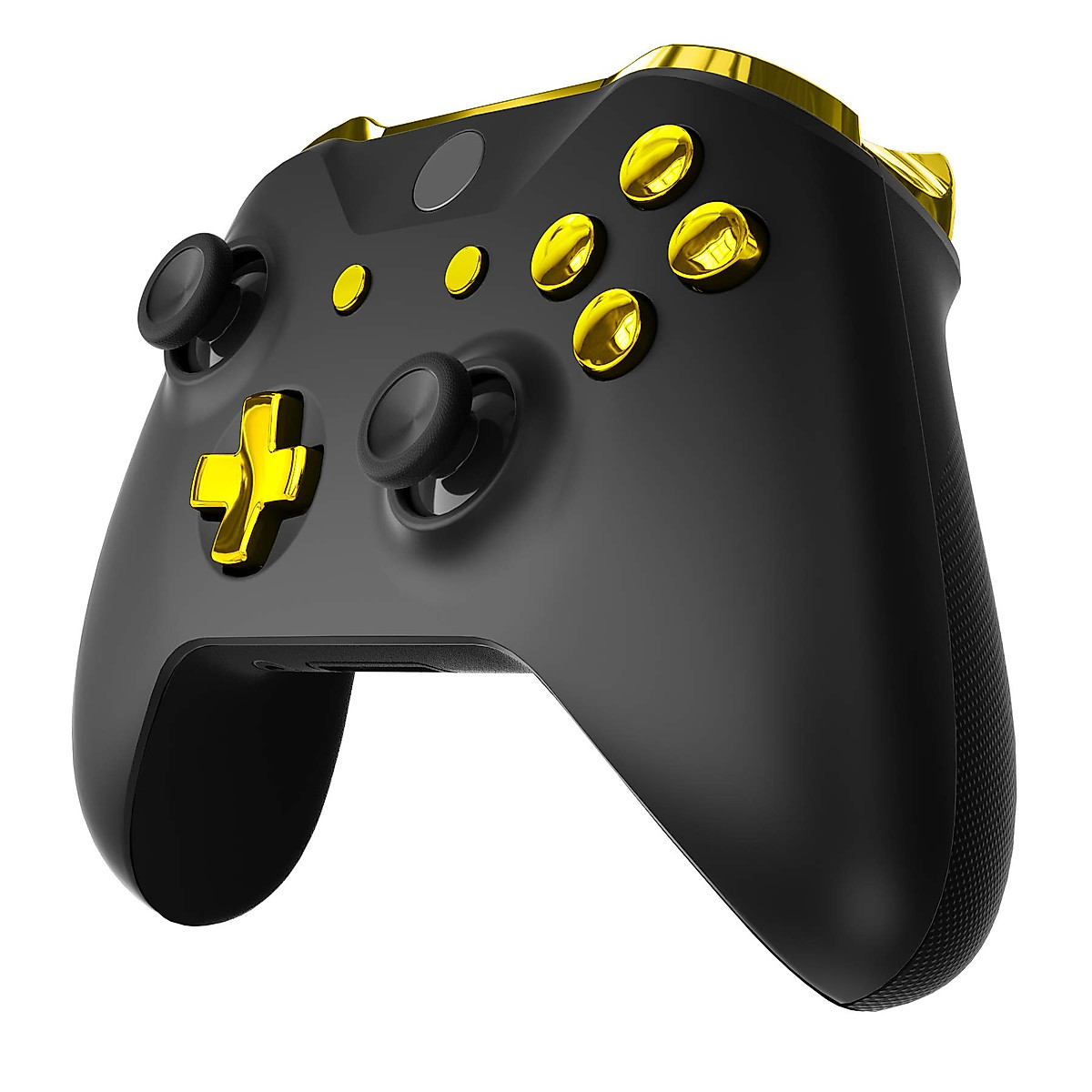 eXtremeRate LB RB LT RT Bumpers Triggers D-Pad ABXY Start Back Sync Buttons, Chrome Gold Full Set Buttons Repair Kits with Tools for Xbox One S & Xbox One X Controller (Model 1708)