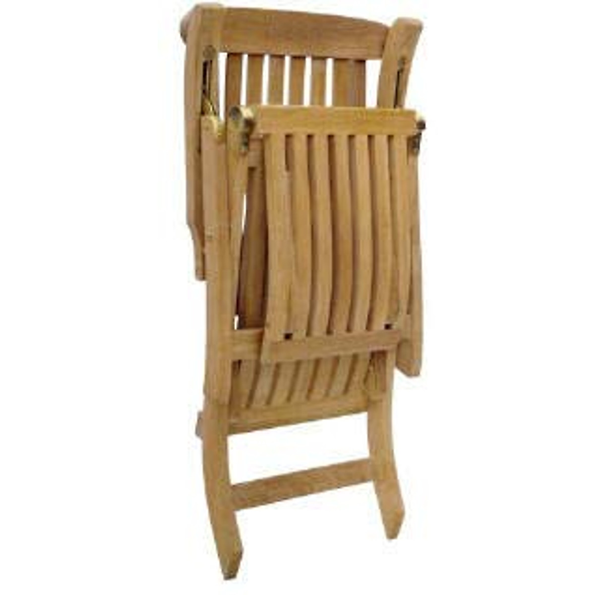 All Things Cedar TF53 Teak Steamer Chair | Foldable Outdoor Chaise Lounge Chair | Durable Patio Furniture | 5 Reclining Options | Easy Storage | No Cushions (24x70x37)