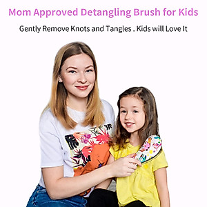 79STYLE 3pcs Detangler Brush Set - Tangle-Free Hair Brush for Kids, Toddlers, Girls & Boys with Curly Hair (7.4 Inch - Lemon)
