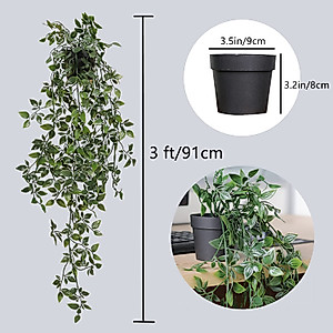 Mizii Artificial Hanging Plants,2 Pack 3ft Ivy Vine Fake Leaves Green Chain for Indoor Outdoor Wall Shelf Home Room Balcony Garden Wedding Decor
