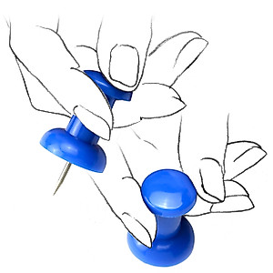 Officemate Giant Push Pins, 1.5" Assorted Colors, 2 Tubs of 12 (92905)