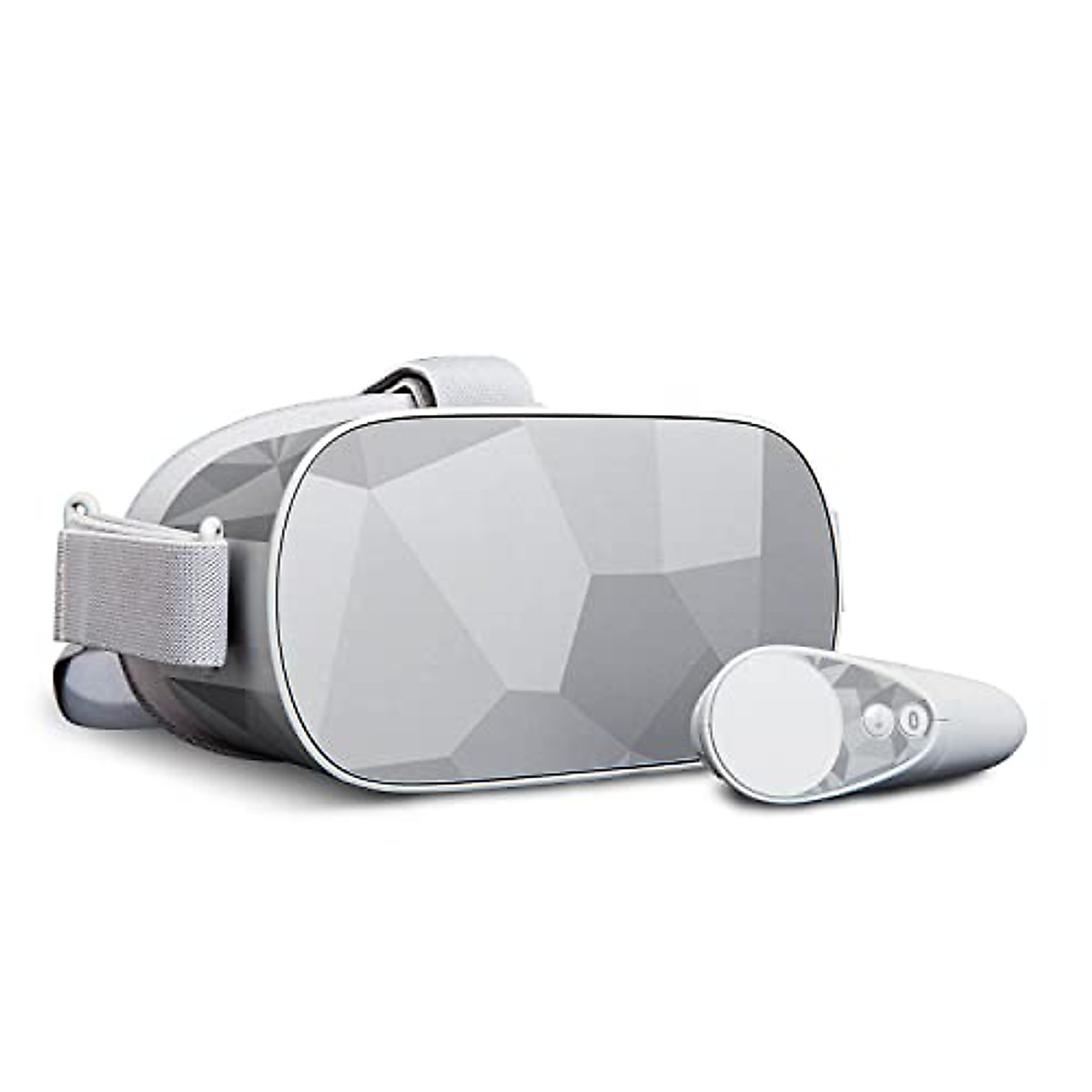 MightySkins Skin Compatible with Oculus Go Mobile VR - Gray Polygon | Protective, Durable, and Unique Vinyl Decal wrap Cover | Easy to Apply, Remove, and Change Styles | Made in The USA