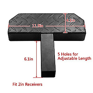 KAYCENTOP Universal Hitch Step Anti Slip and Rust Towing Bumper Guard Black Hitch Steps for Most Cars SUV Trucks Pickups with Pin Fits 2 Inch Receivers