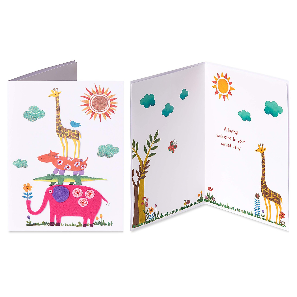 Papyrus Baby Shower Cards, Animals (2-Count)
