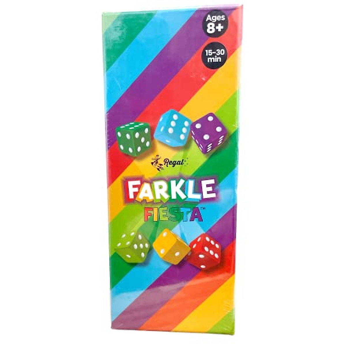 Regal Games - Farkle Fiesta - Fun Family-Friendly Dice Game - Includes 6 Multi-Colored Cups, 6 Sets of Colorful Dice, 20 Scorecards - Ultimate Party Game - Ages 8+