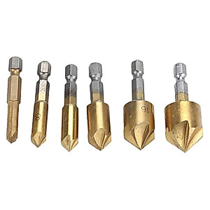 Deburring External Chamfer Tool Stainless Steel Remove Burr Tools,6pcs Countersink Drill Bit,4pcs Deburring Metal Wood Drill Bit set,90 Degree Center Punch Tool Set For Wood Quick Change Bit(11 Pack)