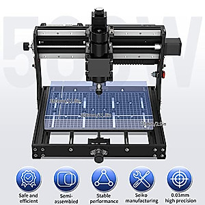 CNC Machine, Desktop CNC Router Machine for Woodworking Metal, 500W Router Machine, 3 Axis CNC 3018 Update Version 3020-Plus Engraving Machine for Wood Metal Acrylic PCB MDF Carving Cutting