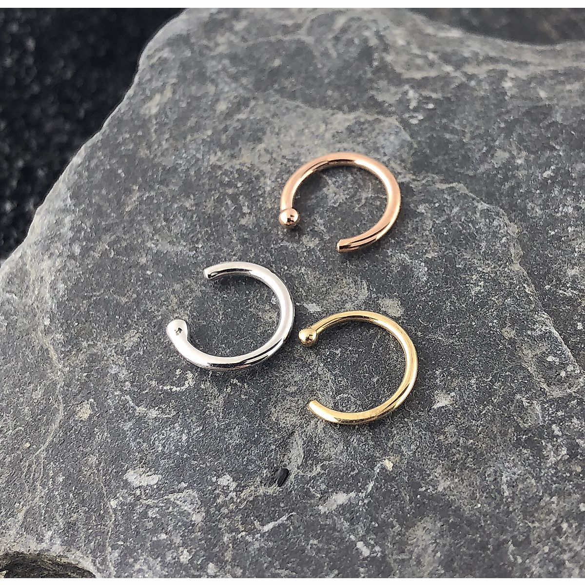 FreshTrends Solid 14k Yellow Gold Nose Ring - 20 Gauge Hoop Nose Ring - Tiny Yellow Gold Nose Hoop - Handcrafted Women Hoop Nose Rings (1/4) 6mm Diameter - Nose Piercing Hoop Jewelry