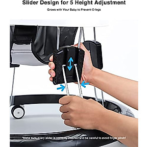 DaGiBayCn Foldable Baby Walker with Safety Slider , The Oldschool Round Shape Baby Walker, Suitable for All terrains, Babies (6-18 Months) (White)