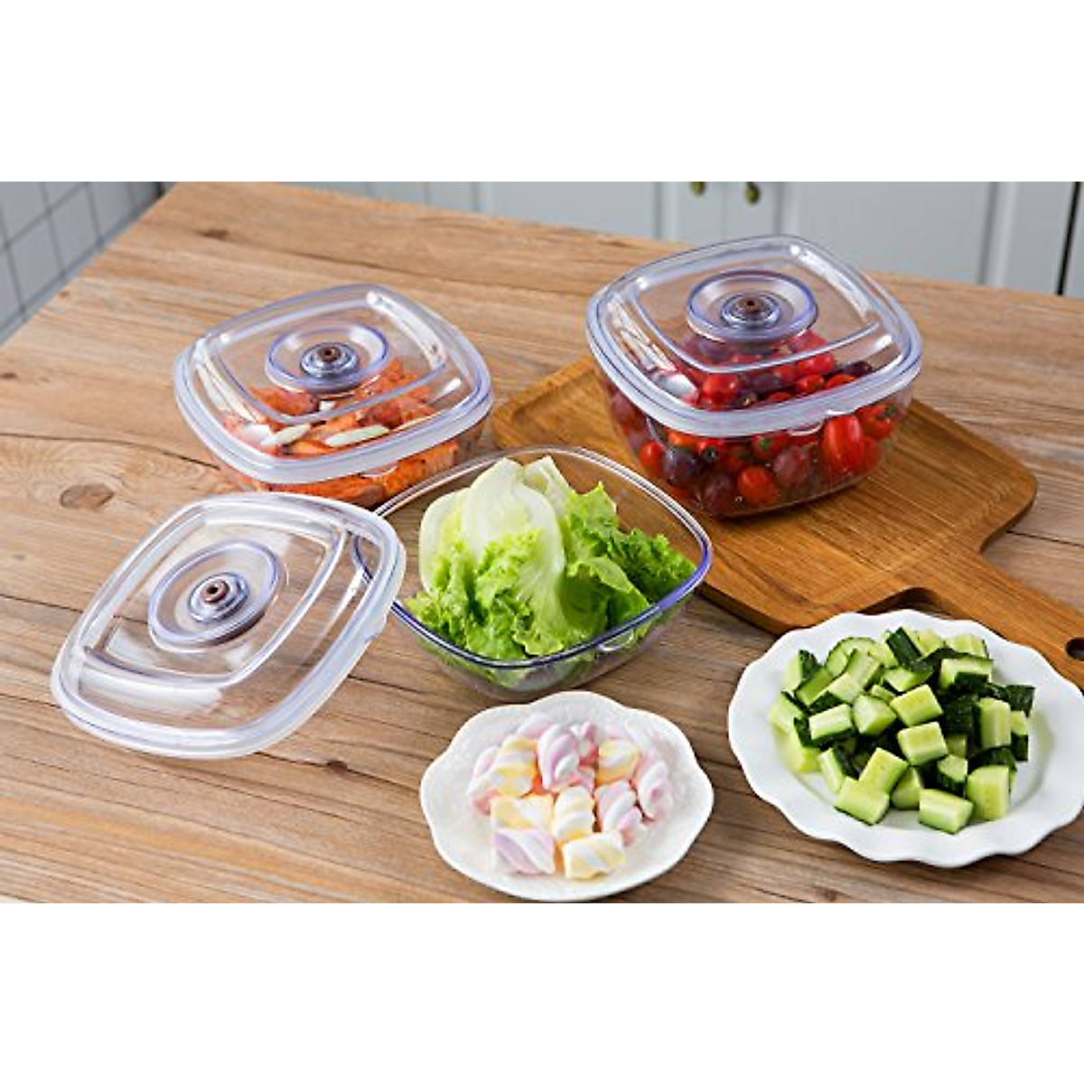 GERYON Vacuum Seal Container for Food Preservation, 2.1 QUART(2 LITER）Work with GERYON Vacuum Sealer Machine