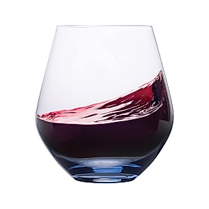 Mikasa Gianna Ombre Stemless Wine Glasses, 4 Count (Pack of 1), Blue