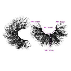 ALPHONSE Lashes 25MM Fluffy Mink False Lashes 8D High Volume Long Thick Dramatic Crossed Fake Eyelashes Pack 4 Pairs