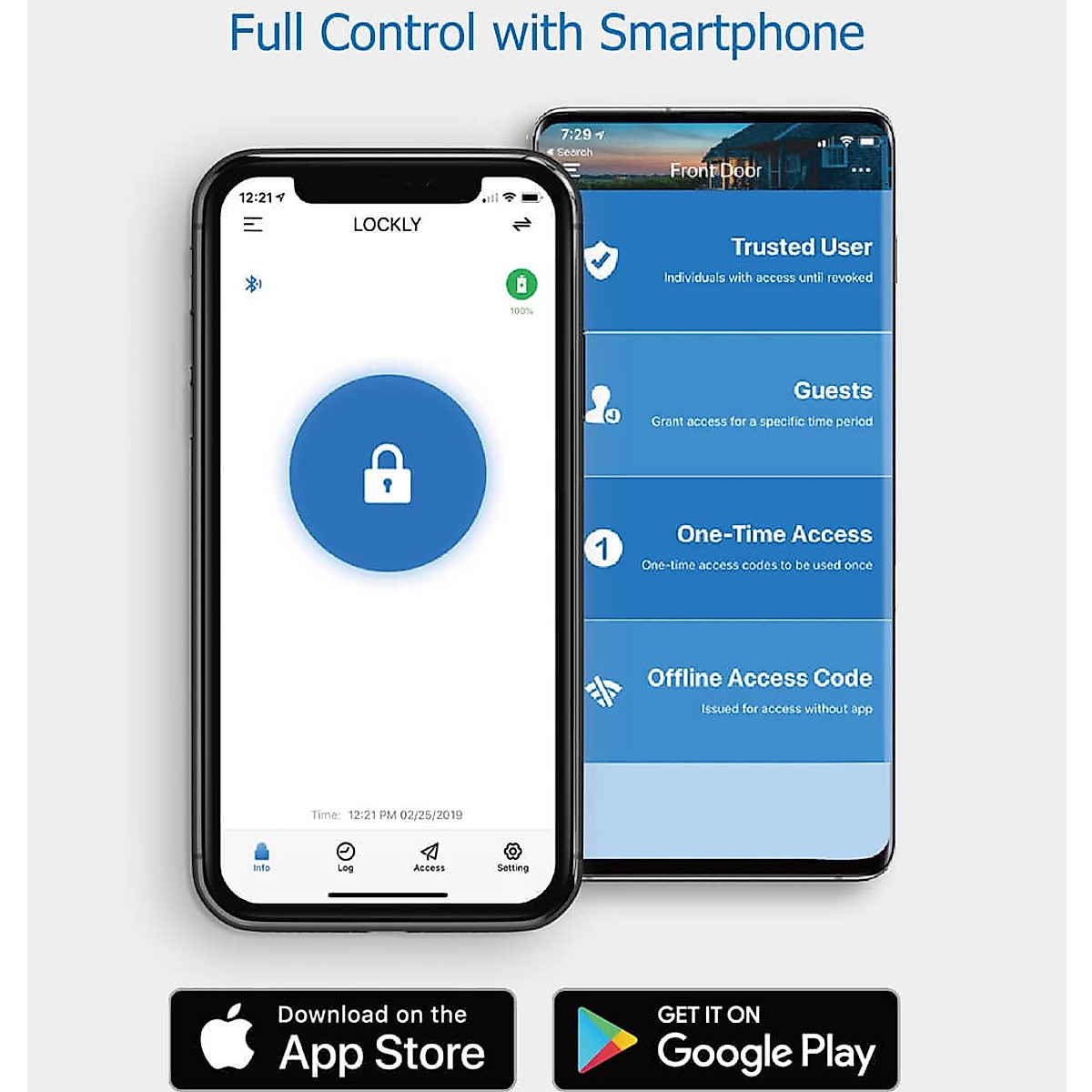 2 Peice Lockly Smart Lock - PGD628WVB and PGD628FVB Bundle, Fingerprint Door Lock with Patented Keypad, App Control (Venetian Bronze)