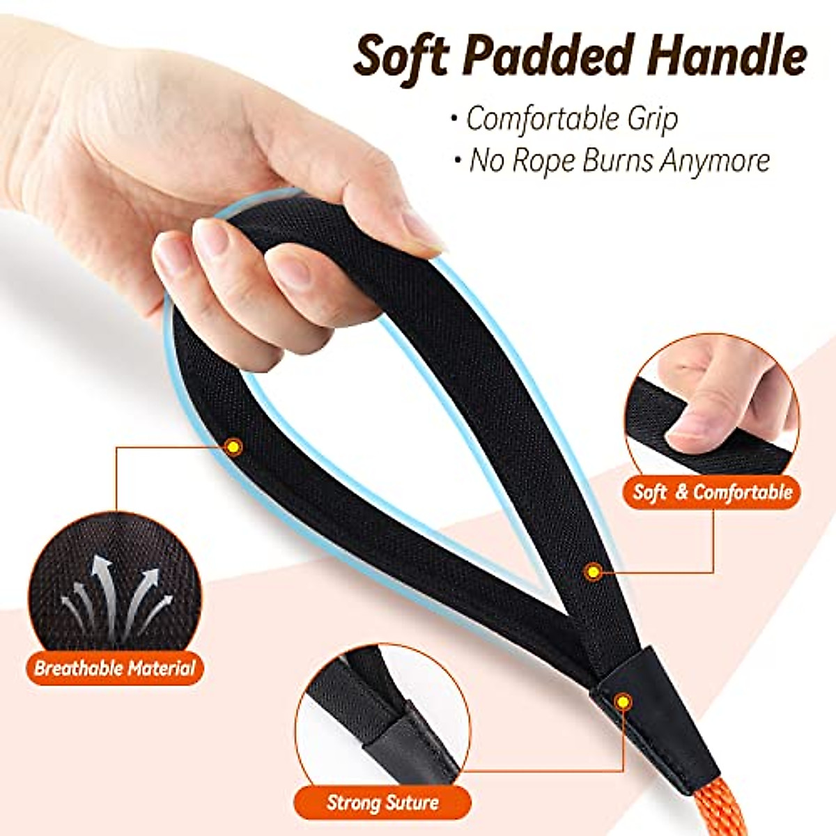 lynxking Check Cord Dog Leash Long Lead Training Tracking Line Comfortable Handle Heavy Duty Puppy Rope 10ft 15ft 30ft 50ft for Small Medium Large Dog