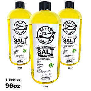 Salty Boater Salt Off Concentrate - 96 fluid ounces - Salt Remover For Boats &amp; Marine Engine Flush for Boats, Vehicles, Trailers - Winterize Cleaner &amp; Boat Wash - Wash Salt Away With or Without Cannon