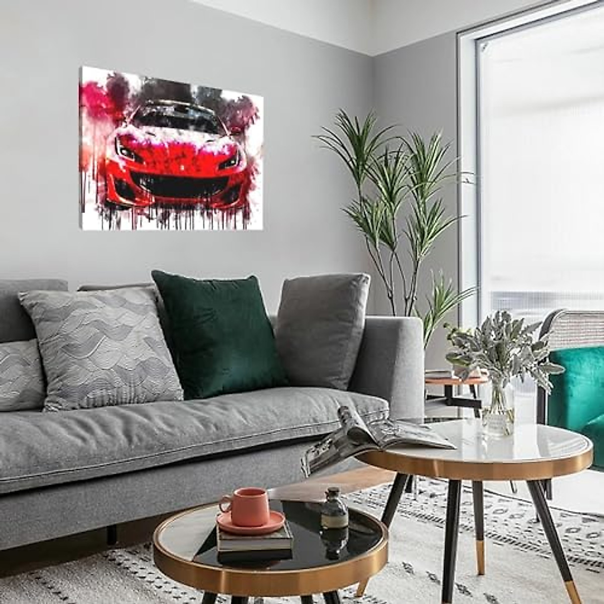 Car Poster Ferrari F40 Supercar Posters Racing Car Canvas Wall Art For Boy's Bedroom SuperCar Wall Decor Frame-style 30x20inch(75x50cm)