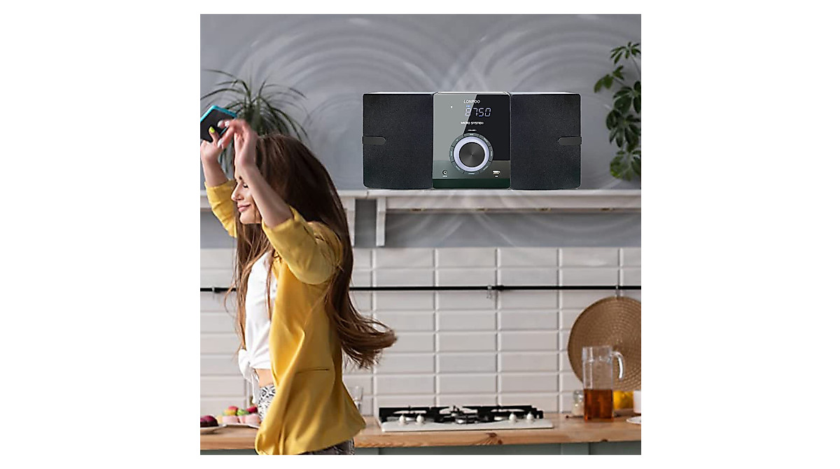 LONPOO Compact CD Stereo System - Bluetooth & FM Radio