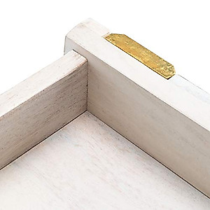 Safavieh Home Office Collection Raveena White Wash and Brass 1-Drawer Hairpin Leg Desk, 0