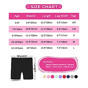 Auranso Girls Bike Shorts Dance Breathable and Safety Biker Under Dress Shorts Black 9-10 Years