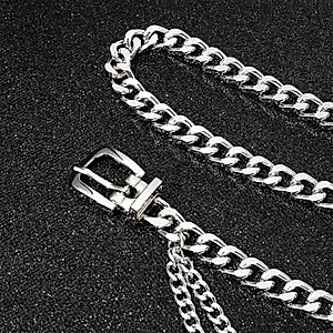 Cosydays Punk Waist Chain Gold Metal Belt Layered Body Chains Harness Heart Belly Chain Party Sexy Body Jewelry for Women and Girls (Silver)