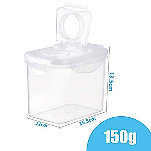 Kitchen Storage Box Sealing Food Preservation Plastic Fresh Pot Container,Transparent Moisture-Proof Plastic Cereal Containers with Easy Lock Lids (1 L)