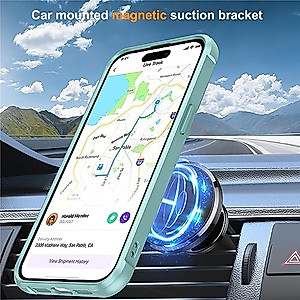 SAITONG for iPhone 14 Pro Case with Invisible Magnetic Ring Stand Translucent iPhone 14 Pro Phone Case 6.1" [Compatible with MagSafe][Military-Grade Drop Protection][Great Grip Feeling], Blue