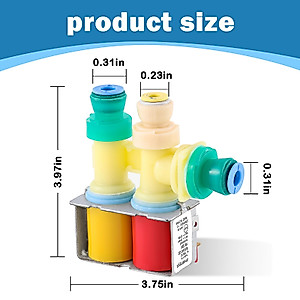 WPW10238100 W10238100 & WPW10341320 W10341320 Combination Refrigerator Water Inlet Valve Compatible with Whirlpool, Kenmore, Kitchen-Aid